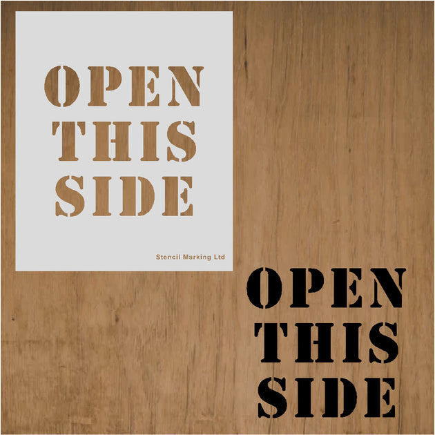 Open This Side Stencil – Stencil Marking Products Ltd